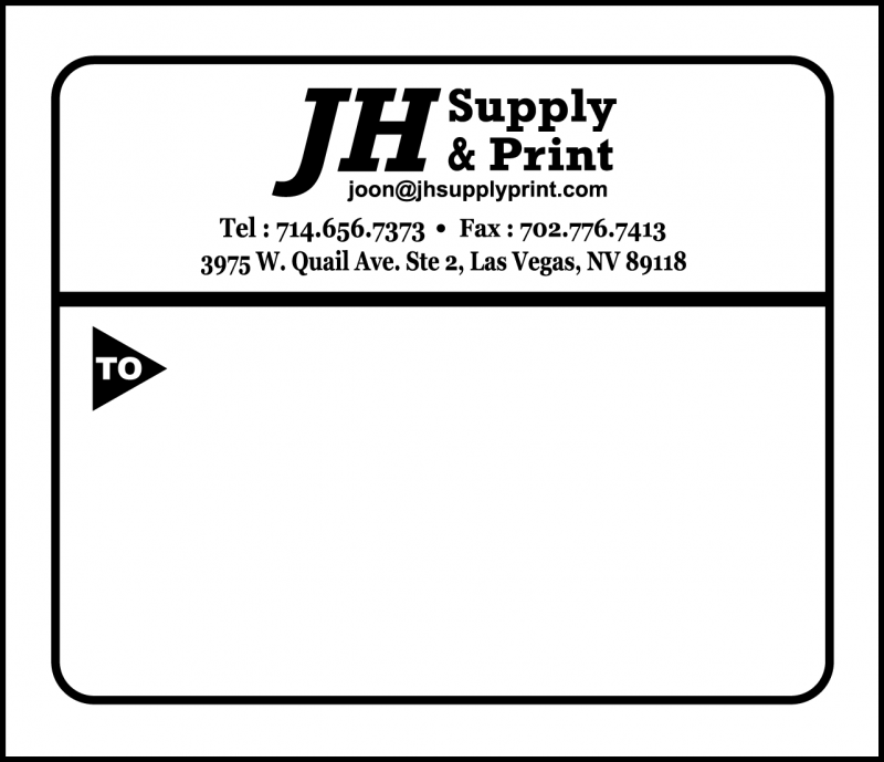 JH Supply & Print - Sample Shipping Labels